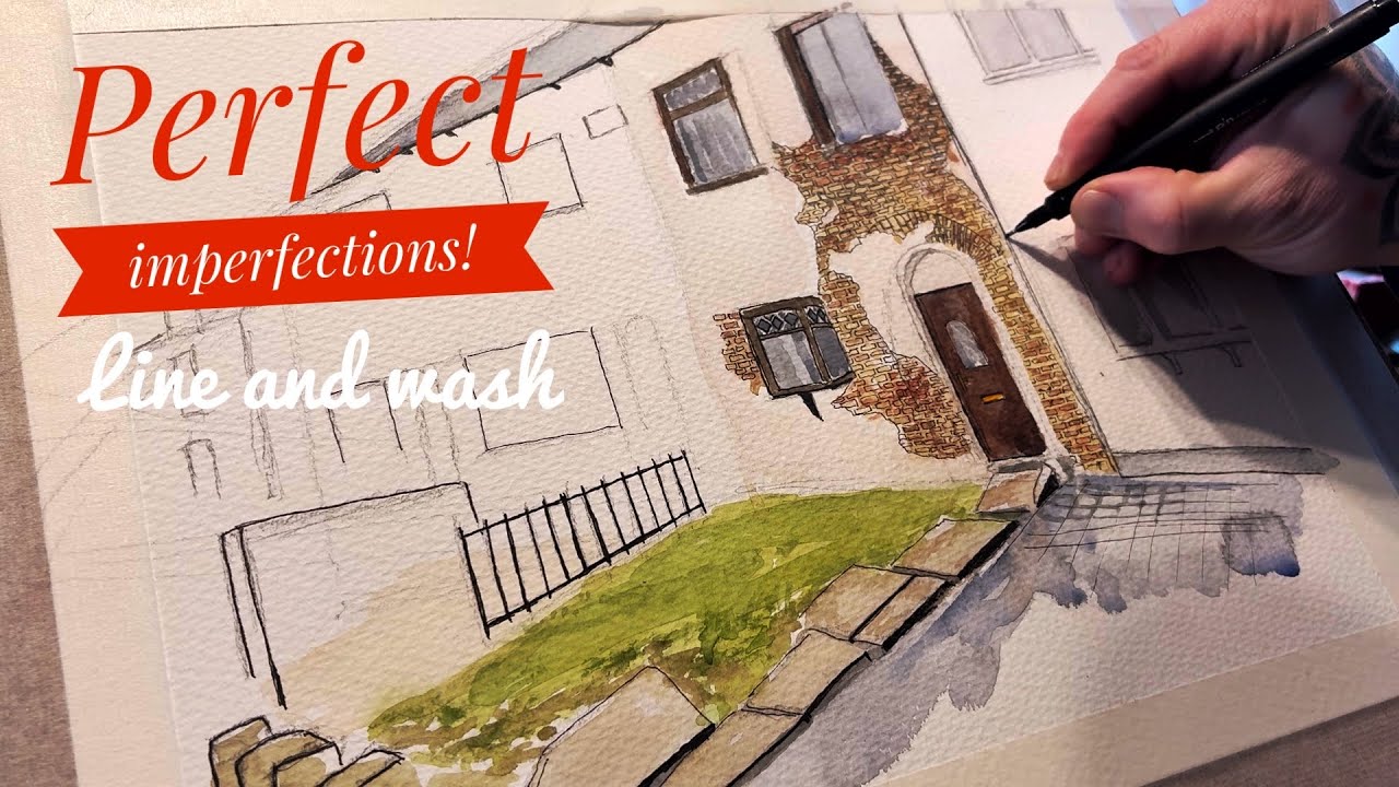 Line and wash, perfect imperfection in watercolors! - YouTube