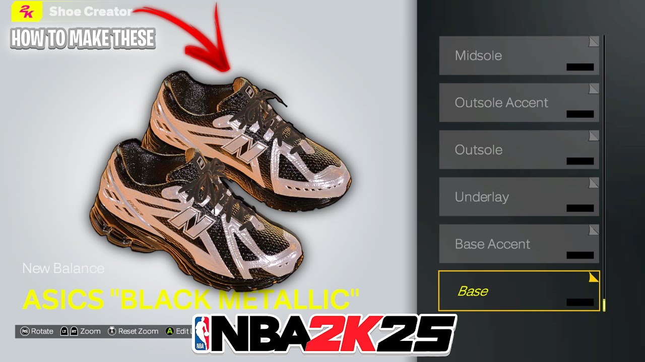 How To Make ASICS “BLACK METALLIC” In NBA2K25! (SHOE TUTORIAL) - YouTube