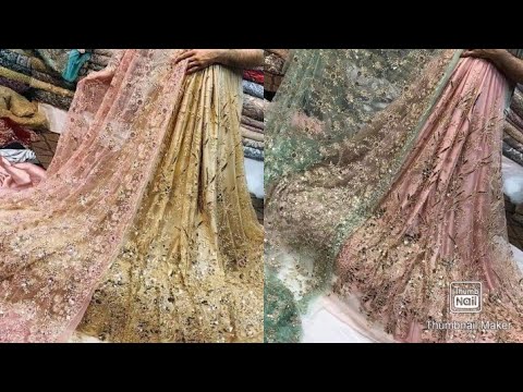 Net Fabrics Cutdana Work | Party Wear & Western Dresses /Bridal Dresses ...