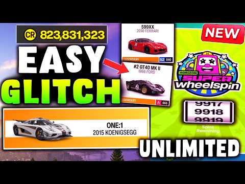 NEW UNLIMITED WHEEL SPIN GLITCH / RARE CARS GLITCH IN FORZA HORIZON 6! EASY AFK MONEY GLITCH!