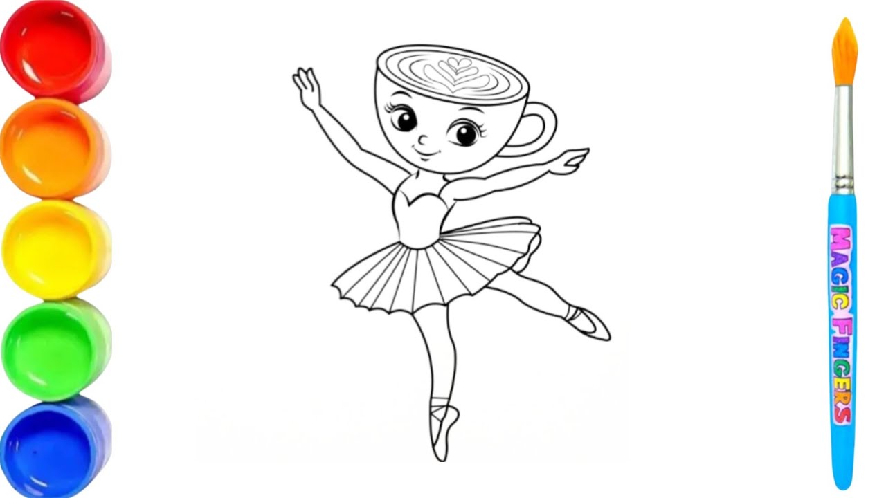How to Draw ballerina Capuchina drawing easy kids | ballerina Capuchina ...