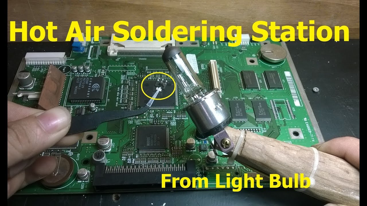 Hot Air Soldering Station from Light Bulb - YouTube
