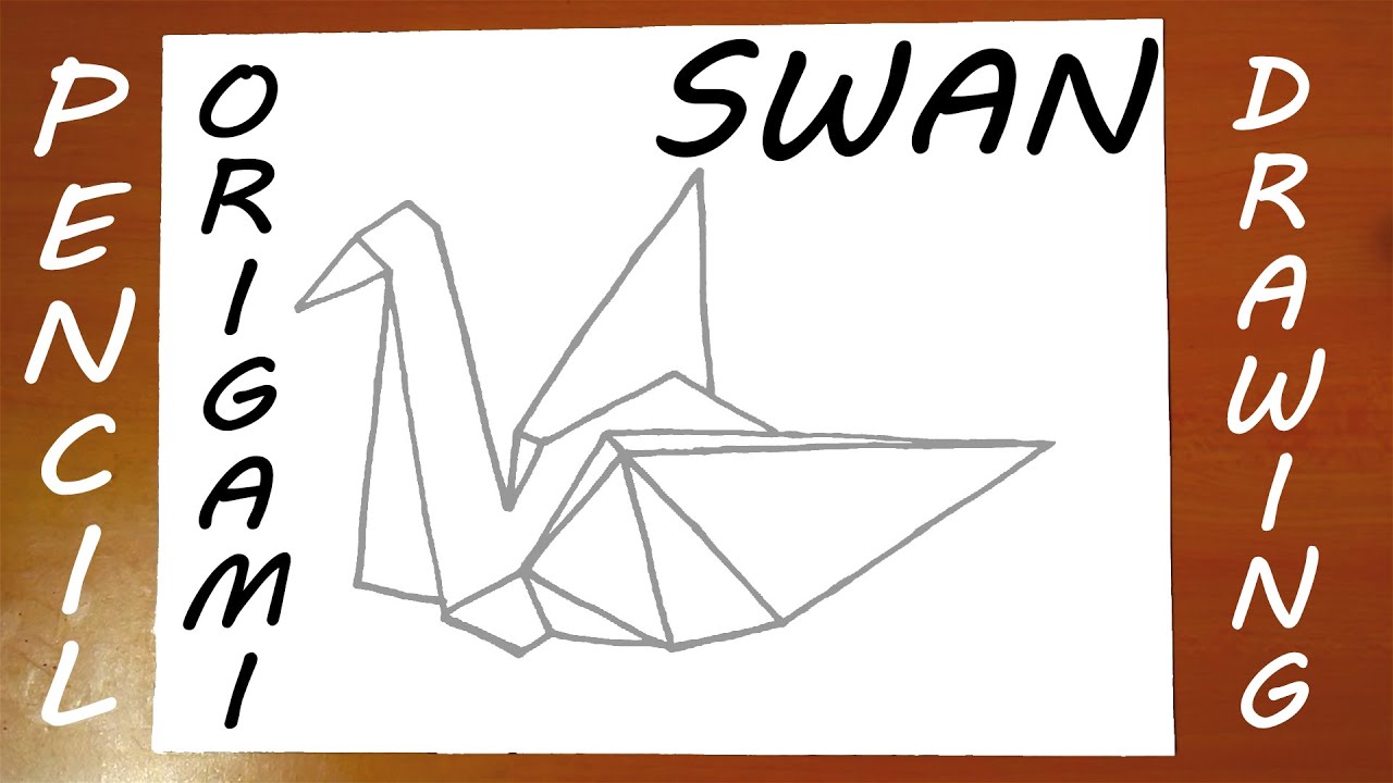 How to Draw a Swan Easy - ORIGAMI Paper Swan on paper | PENCIL | # ...