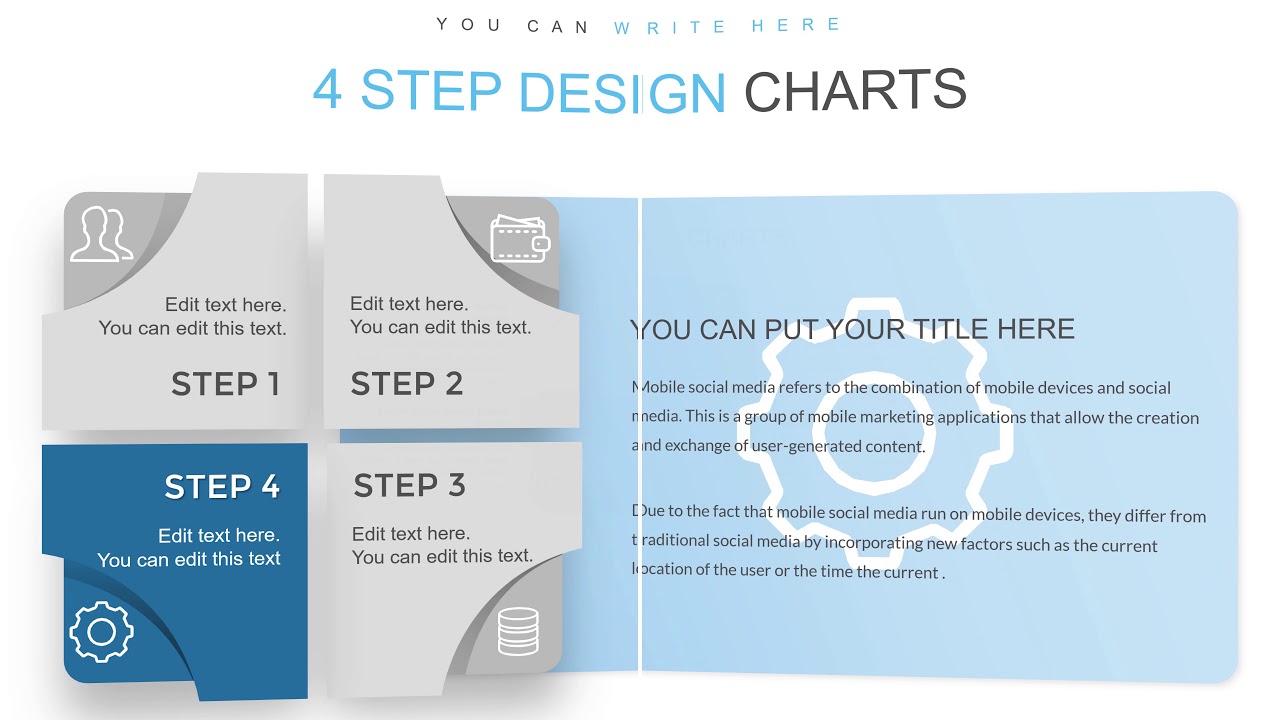 4 Steps Square PowerPoint charts - YouTube
