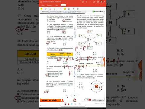 2026 Kimya RFM hazırlıq.Gəray Əşirov Rfm Test .Atomun quruluşu (65-95)#keşfetbeniöneçıkar #keşfet