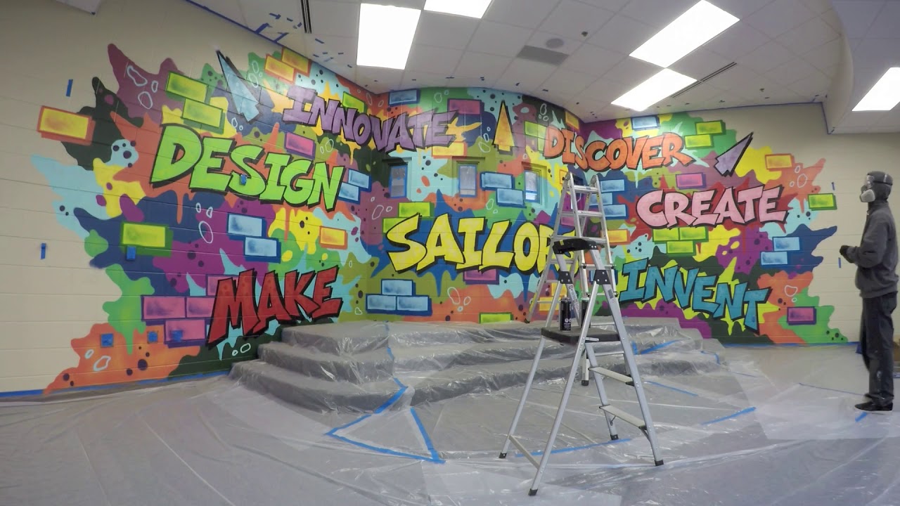 Bay Harbor Elementary Mural - YouTube