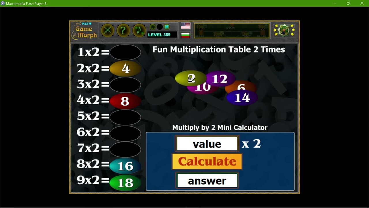 P42 Multiplication Table 2 Times Gameplay - YouTube