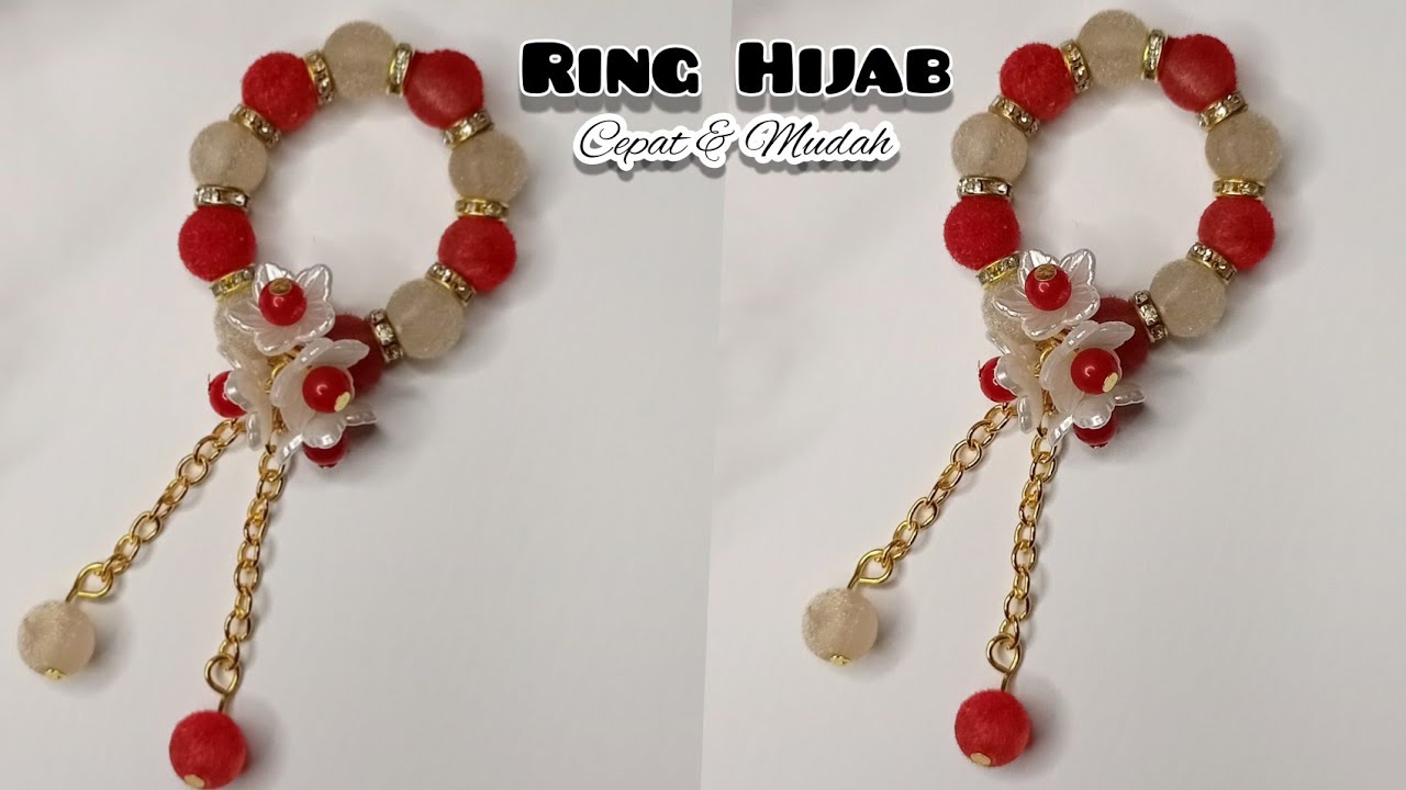MEMBUAT RING HIJAB MANIK SIMPEL, CEPAT DAN MUDAH - YouTube