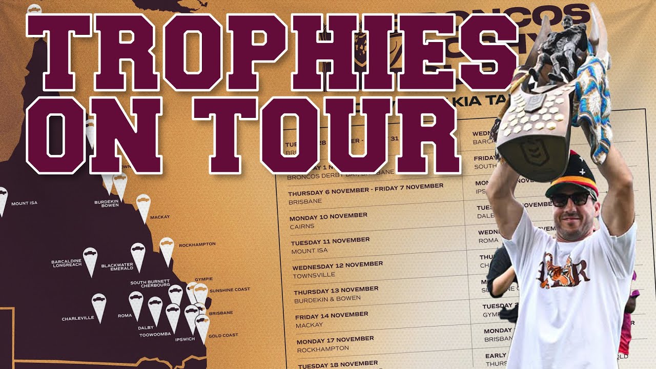 The Broncos Trophy Tour Begins - YouTube
