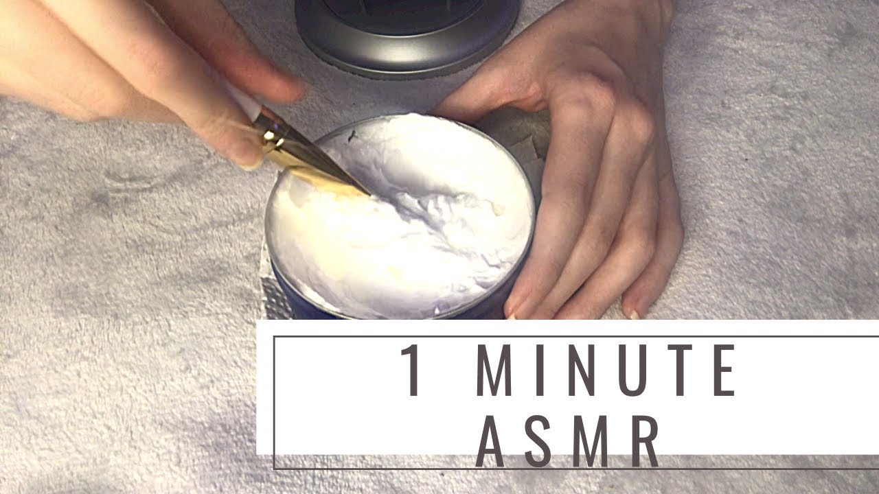 1 minute asmr, playing with lotion/cream & tapping sound. No talking ...