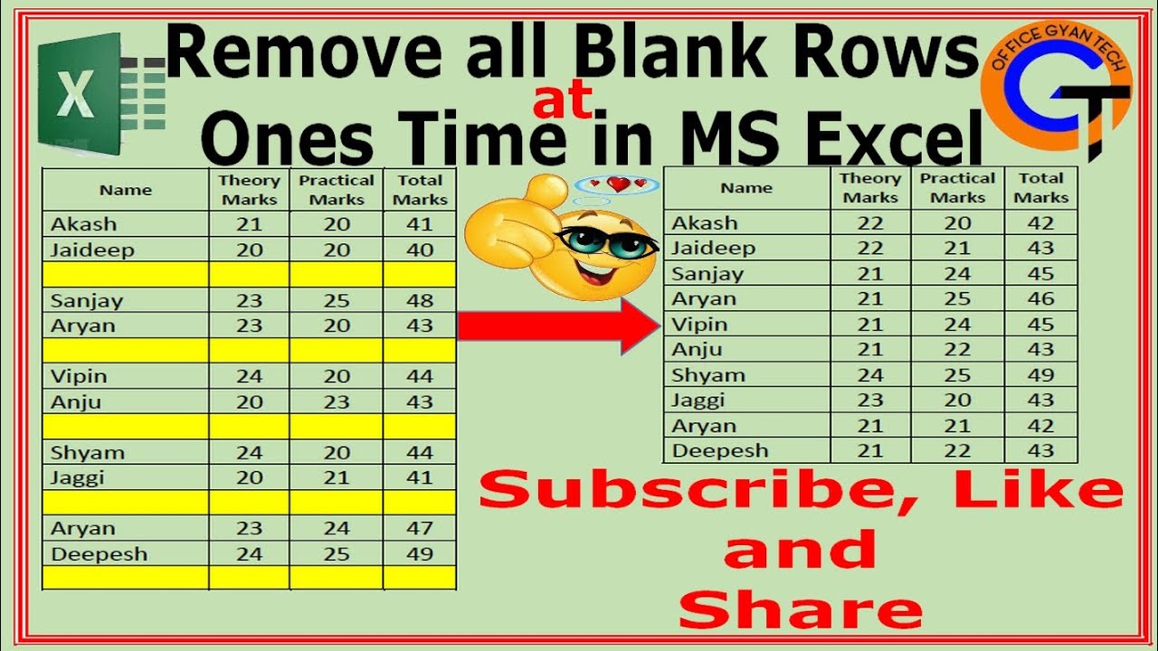 How To Remove All Blank Rows At Ones Time In MS Excel YouTube How To Remove All Blank Rows At Ones Time In MS Excel YouTube