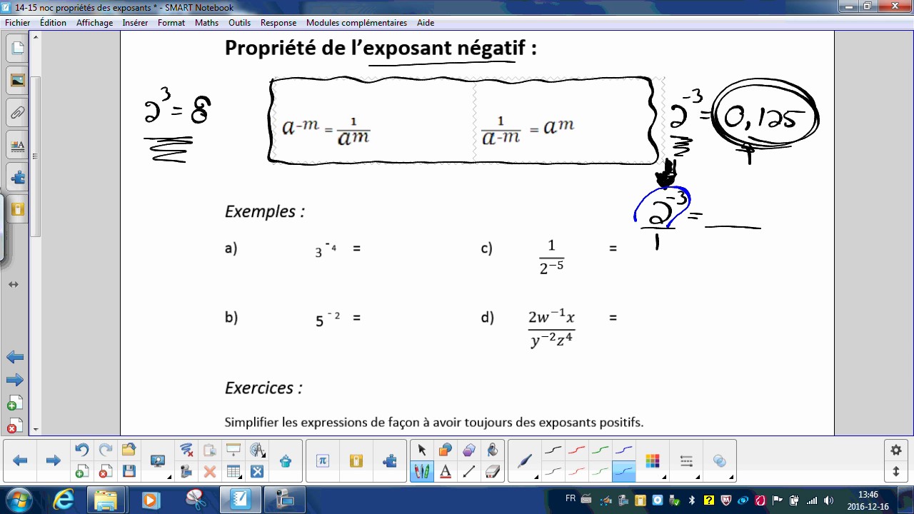 Prop exposants: l' exposant négatif - YouTube