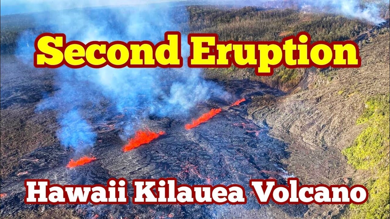 Kilauea Volcano's Second Eruption In A Week, Hawaii ,USA , Nāpau Crater ...