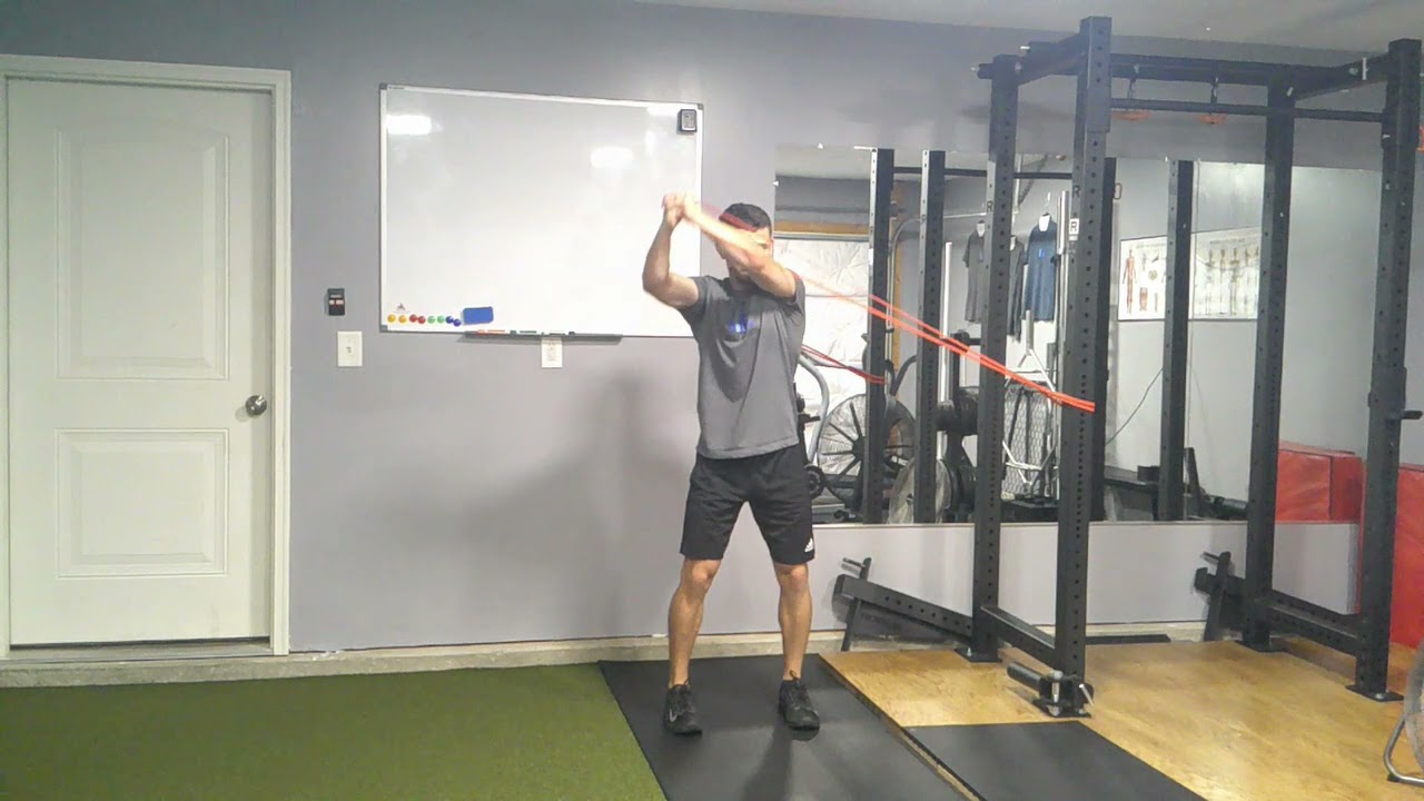 Overhead Pallof Press Circles - YouTube