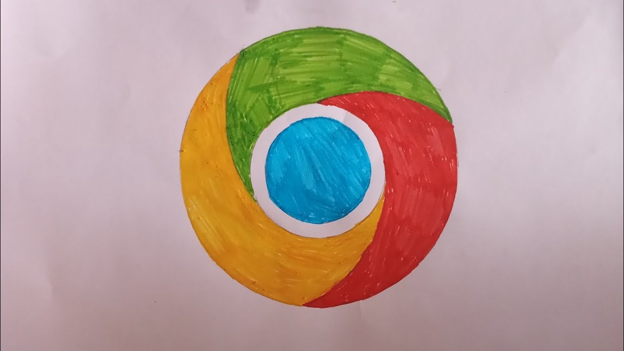 How to draw Chrome logo step by step/drawing for beginners easy # ...