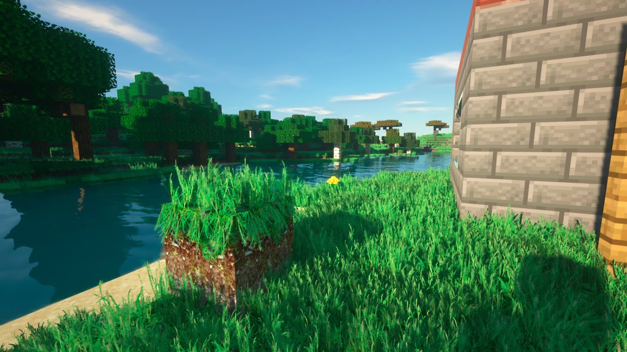 almost realistic grass in minecraft - YouTube
