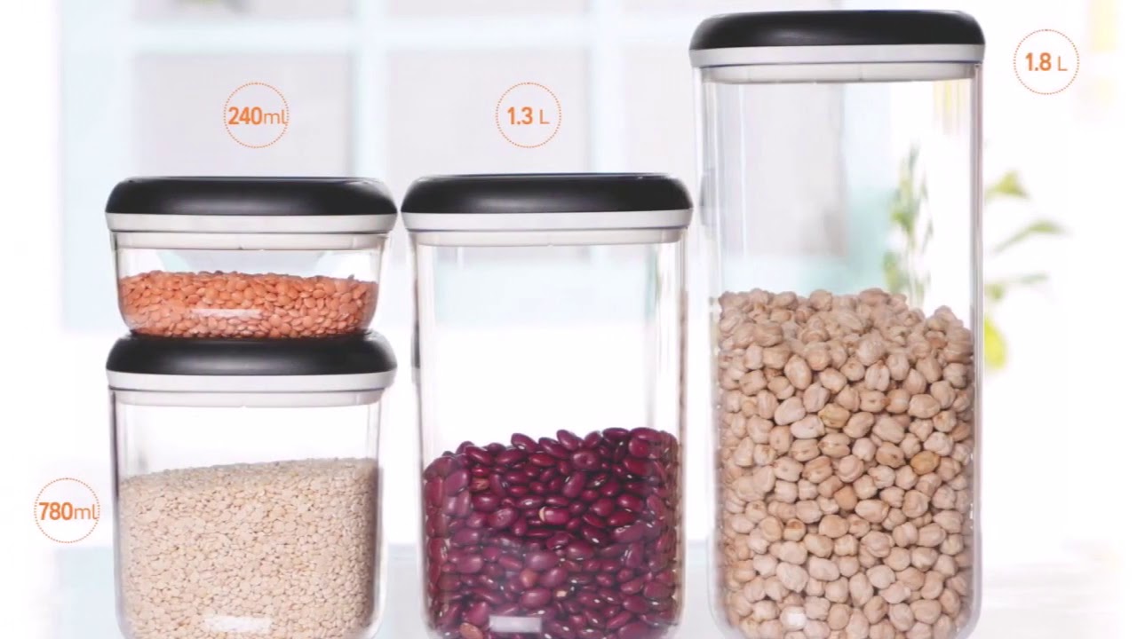 Attractive Kitchen containers Tupperware Clear Canister Set - YouTube
