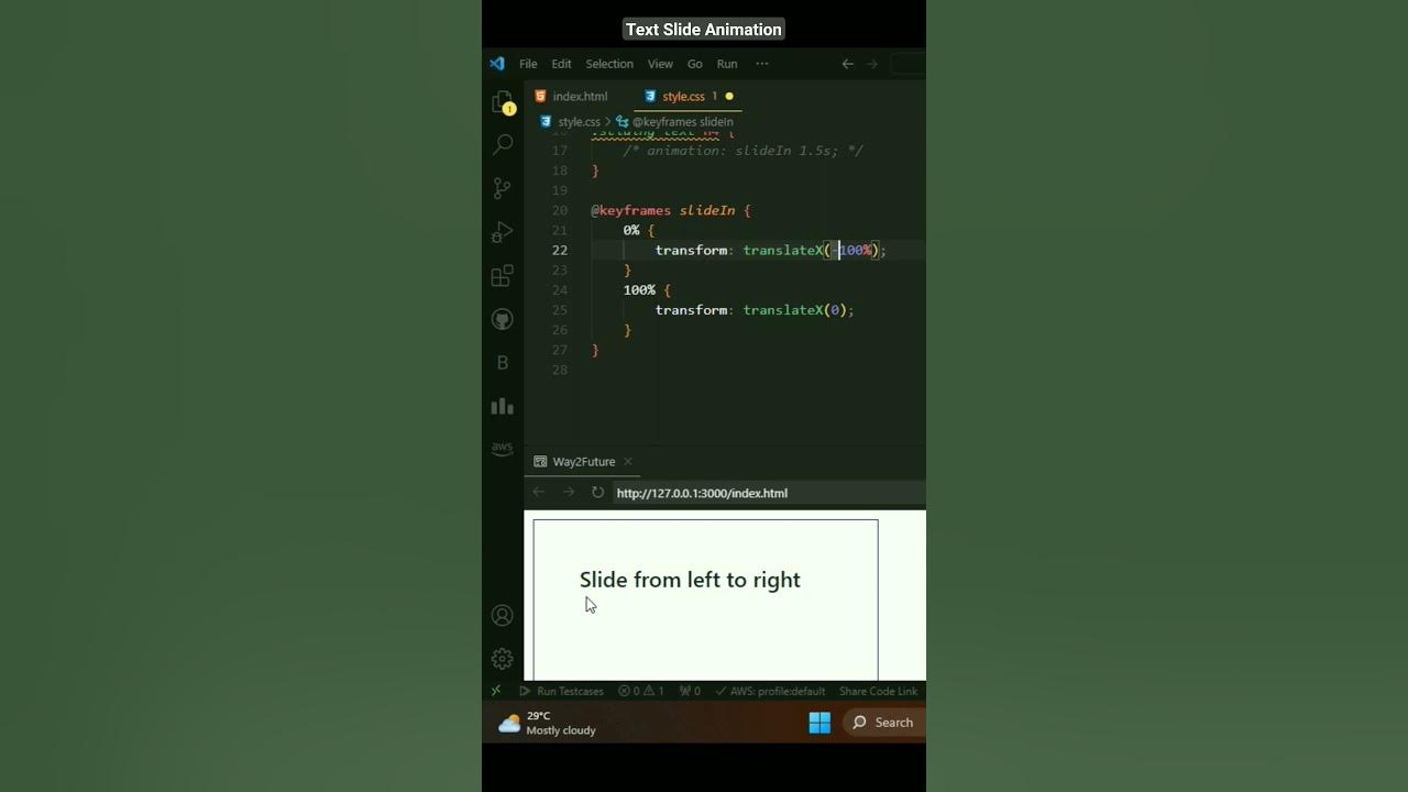 Text Slide Animation Javascriptinterviewquestions Htmlcsswebsite Javascriptengineer