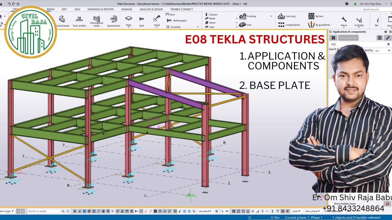 Modelling Base Plate in Tekla Structures | Application and Components ...