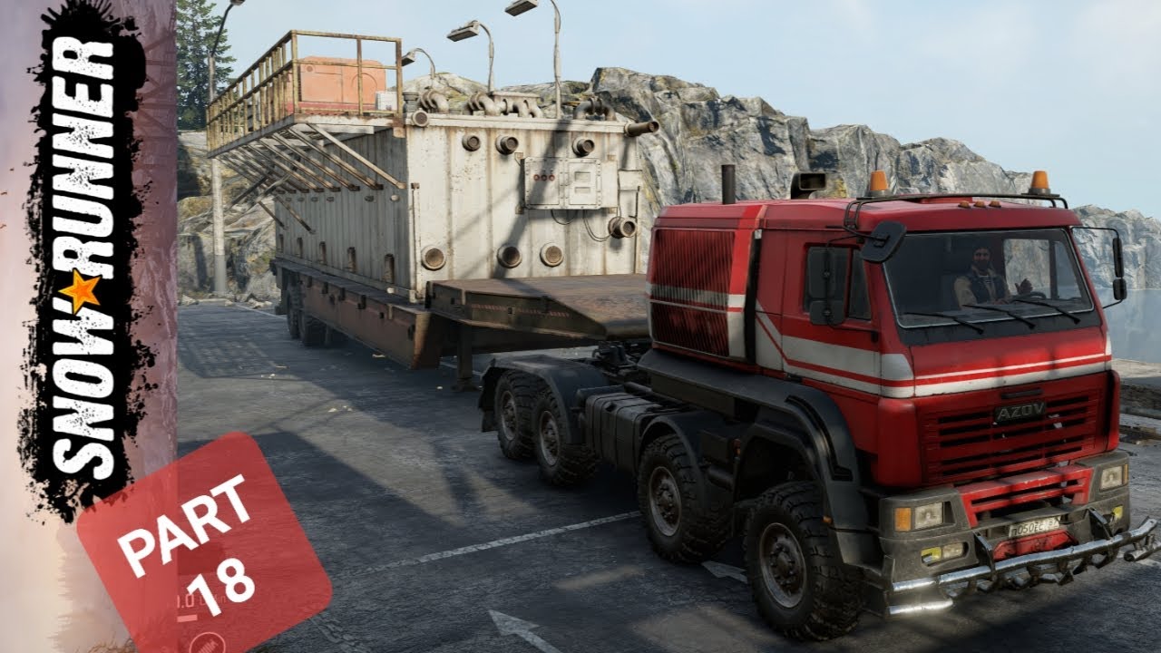 SnowRunner : Azov 64131 Transporting an oversized construction trailer ...