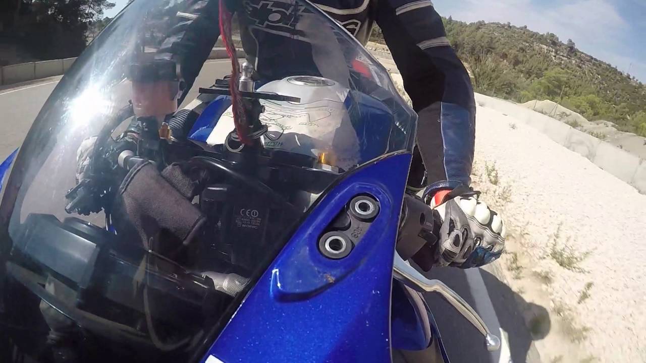 Crashed my Yamaha R1 - low-side on circuit in Spain - YouTube