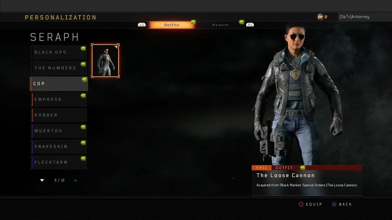 Black Ops 4 New Seraph The Loose Cannon Outfit Showcase - YouTube