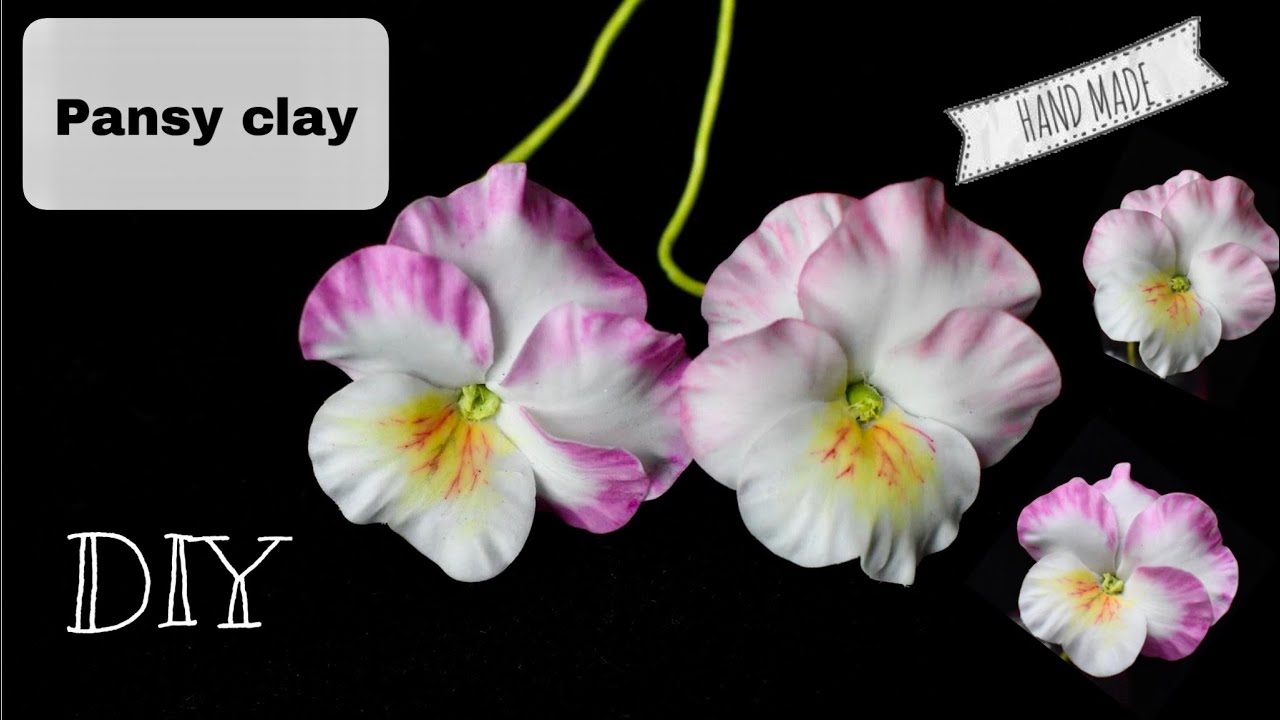 DIY. Handmade Pansy Tutorial [polymerclay, coldporcelain, sugar craft ...