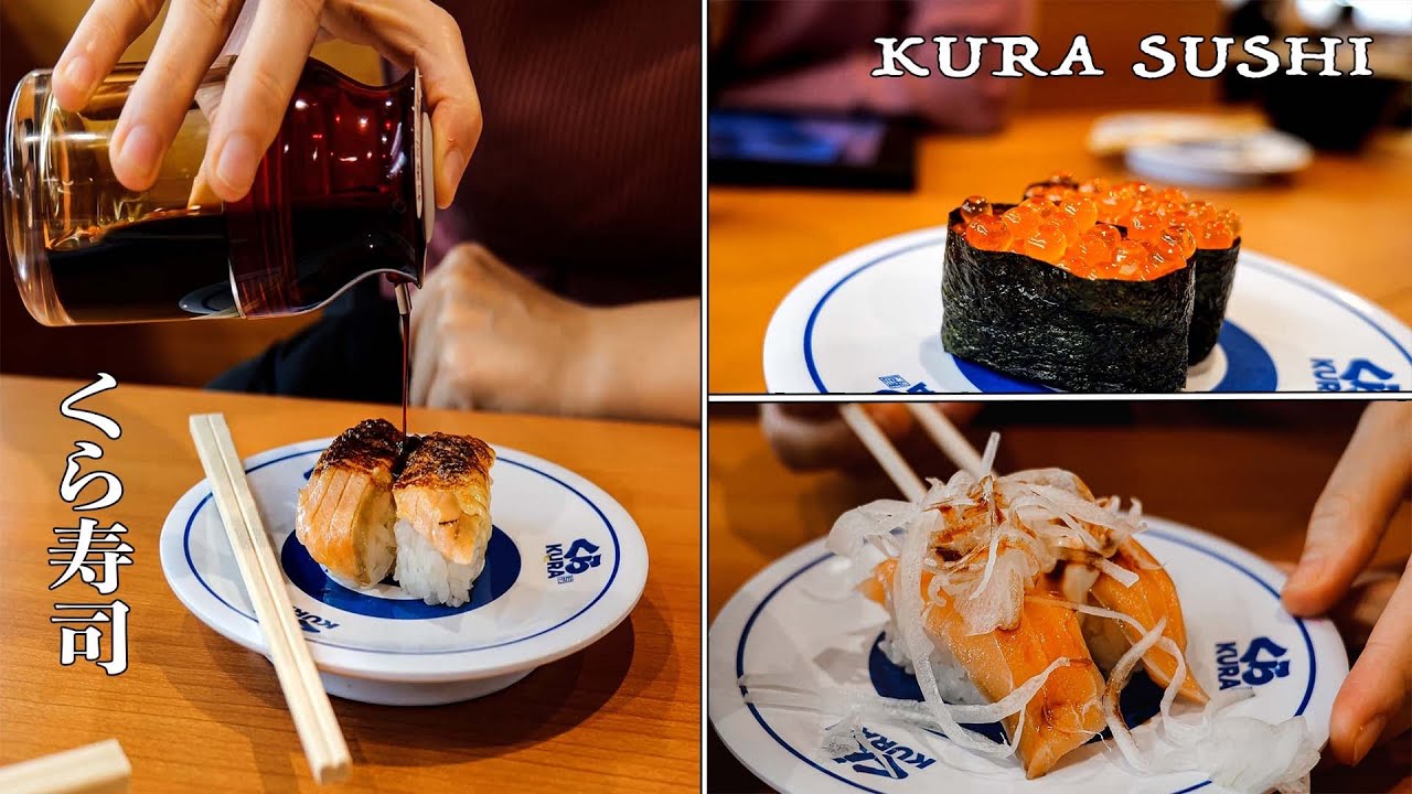 JAPANESE FOOD - KURA SUSHI(くら寿司) / The MOST DELICIOUS Conveyor Belt ...