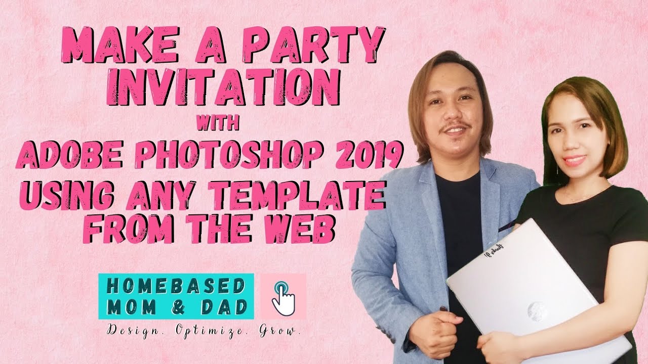 MAKE A PARTY INVITATIONS IN ADOBE PHOTOSHOP 2019 USING TEMPLATE FROM ...