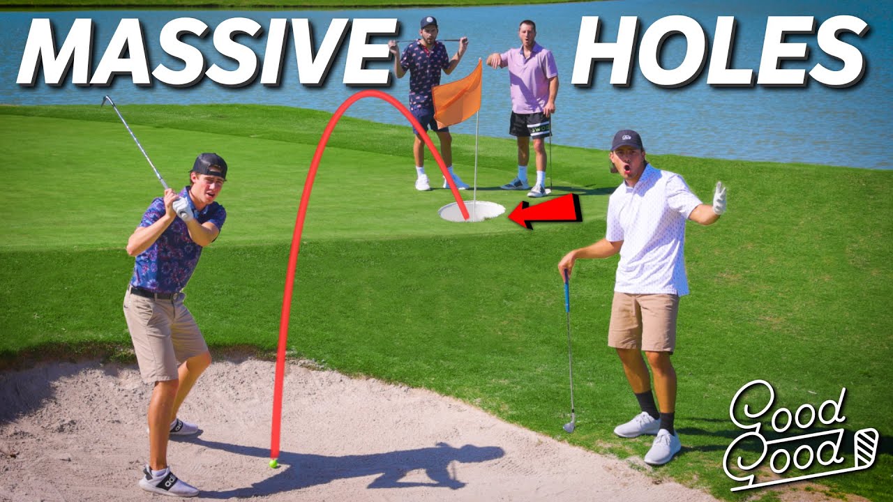 Playing Golf with MASSIVE HOLES | 2v2 Scramble - YouTube