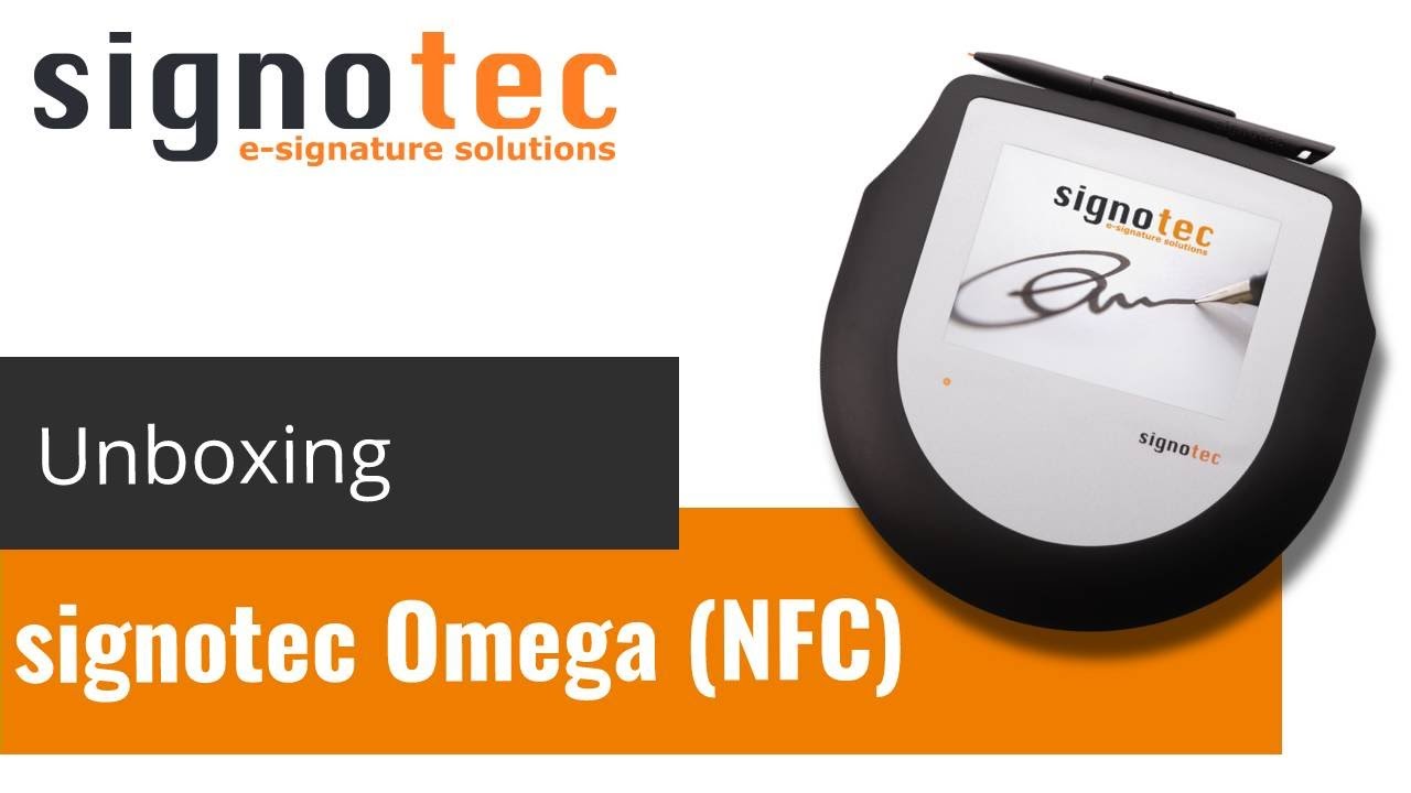 signotec Omega (NFC) - Unterschriftenpad - YouTube
