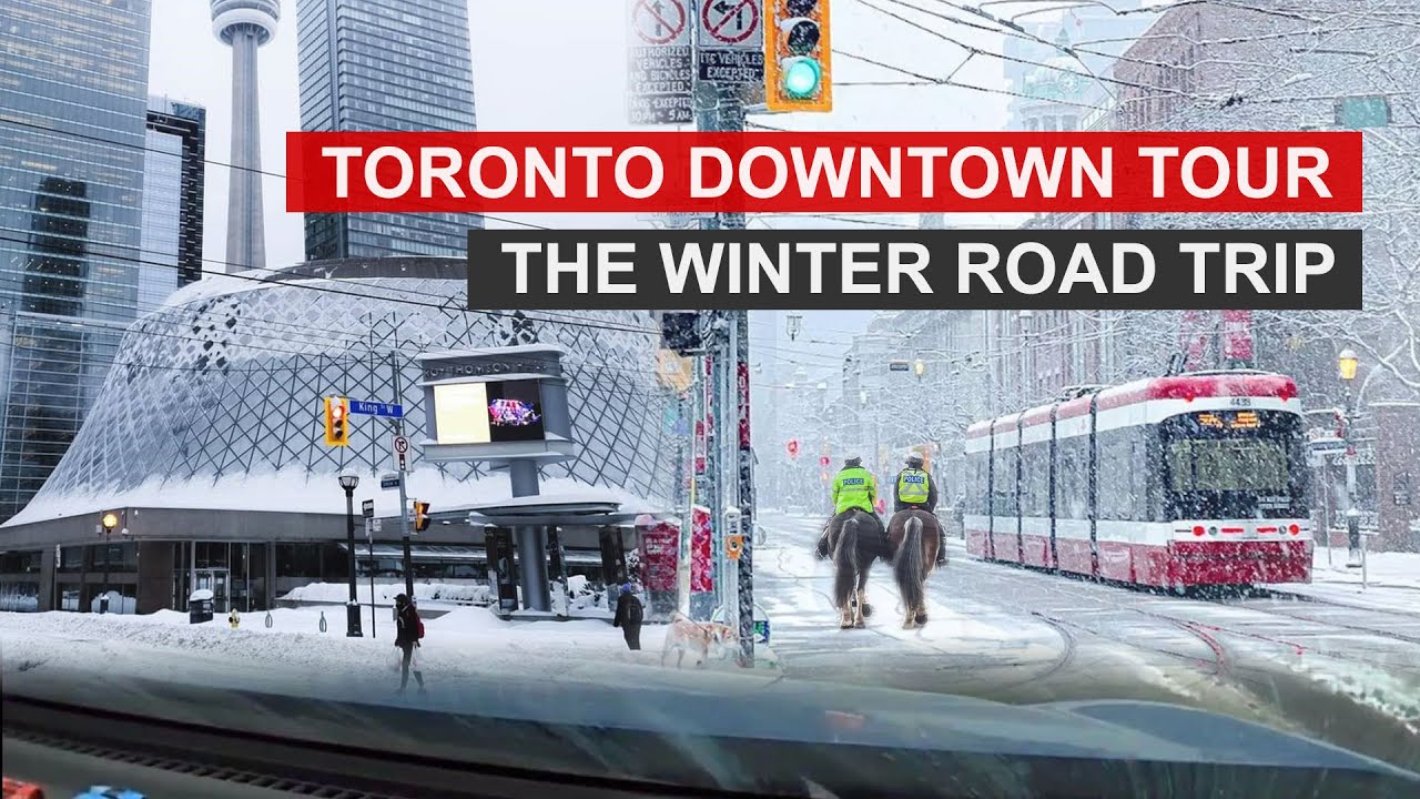 Toronto Landmarks: Downtown City Drive - Winter Road Trip - YouTube