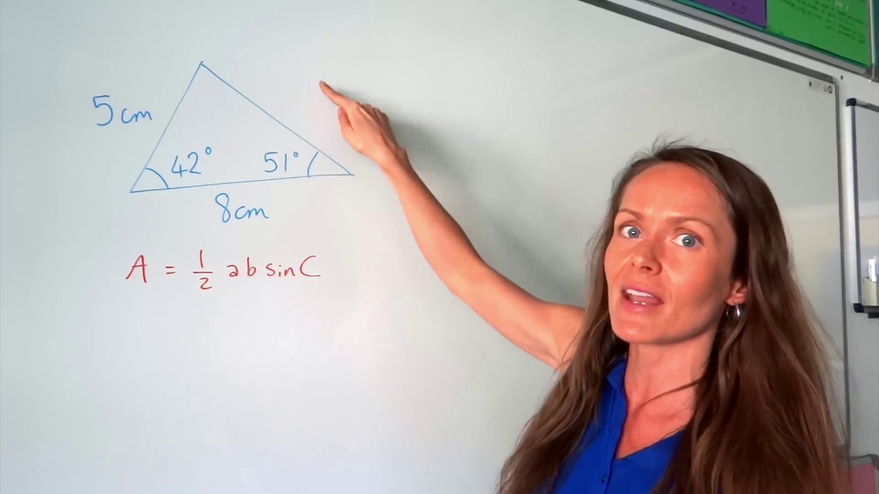The Maths Prof: Area of Triangle (Trigonometry 1/2 x ab x sin C) - YouTube