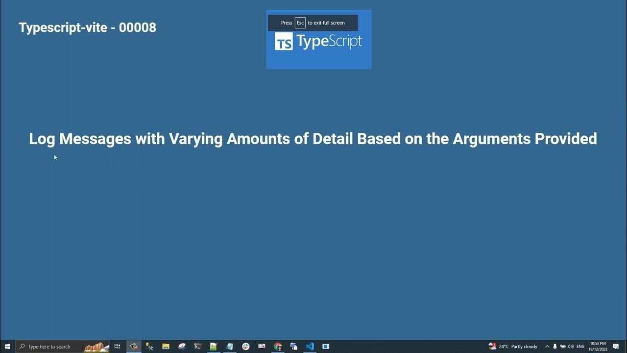 Log Messages with Varying Amounts of Detail Based on the Arguments Provided - YouTube