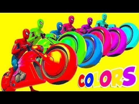 Zábava Naučit Barevné Motorové Kolo Se Superhrdiny Kreslené Animace Pro ...