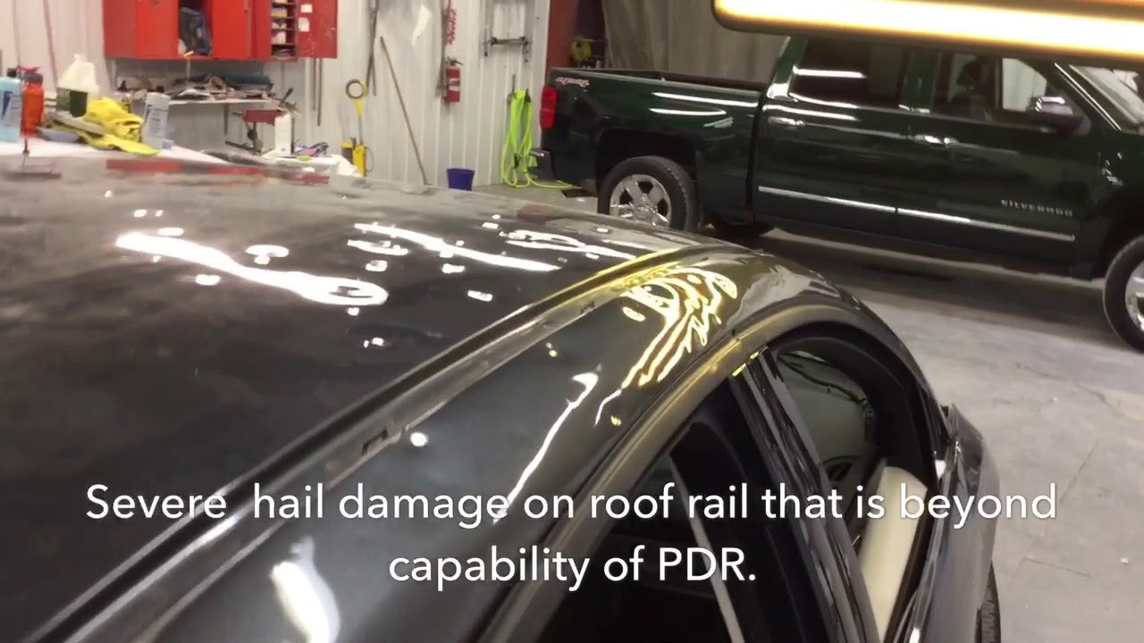 Pdr blending roof rail hail damage - YouTube