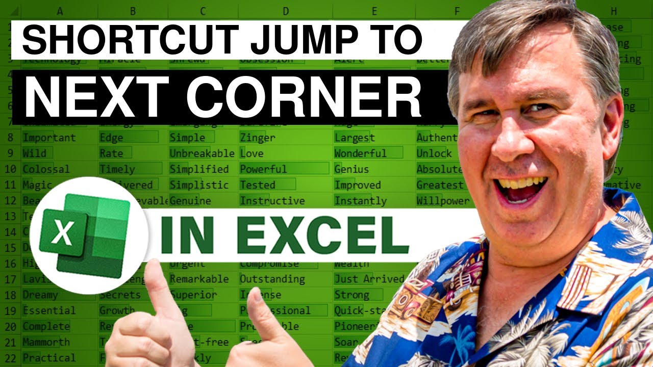 Excel Shortcuts - Ctrl Period to Jump to Next Corner of the Data ...