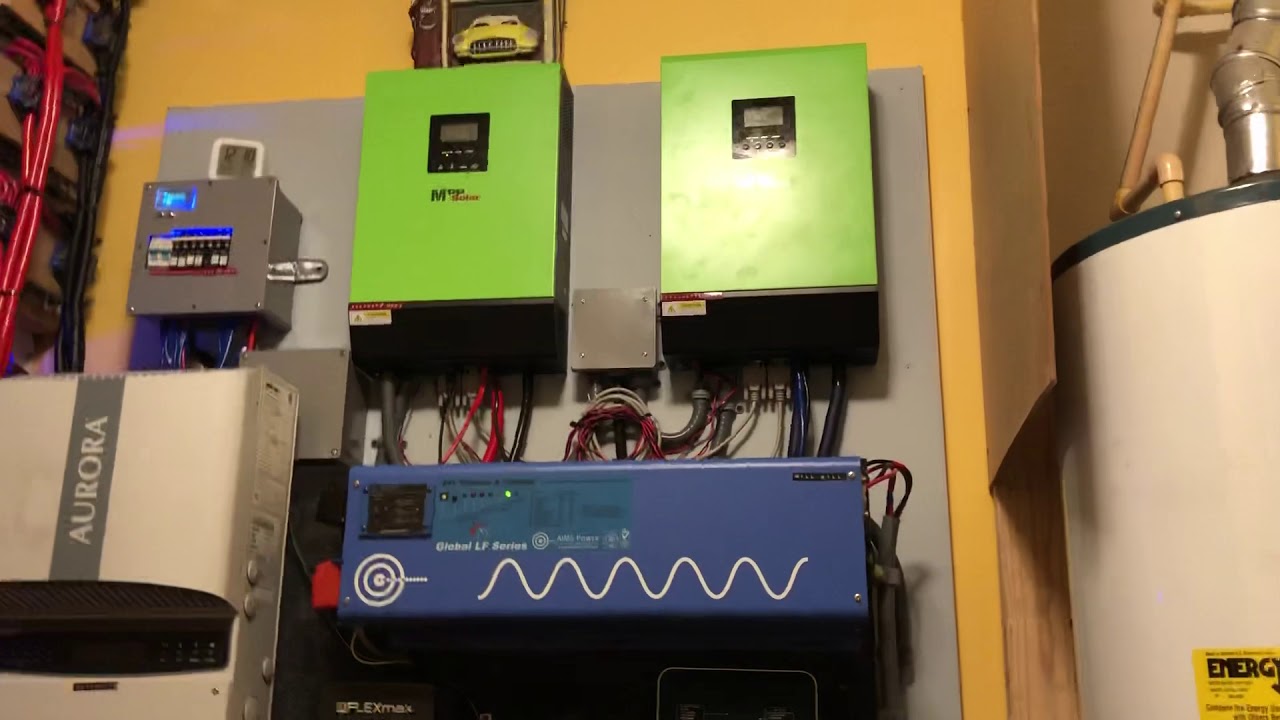 Power jack grid tie inverter and runner charge controller - YouTube
