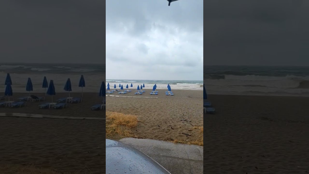 Crete, Kreta , Rethymno, sehr SCHLECHTES Wetter heute, BAD weather ...