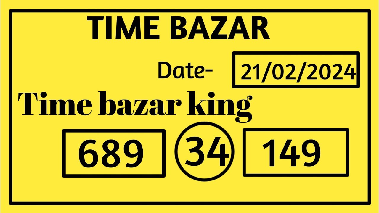 Time bazar | Date 21-02-2024 Time bazar free chart - YouTube