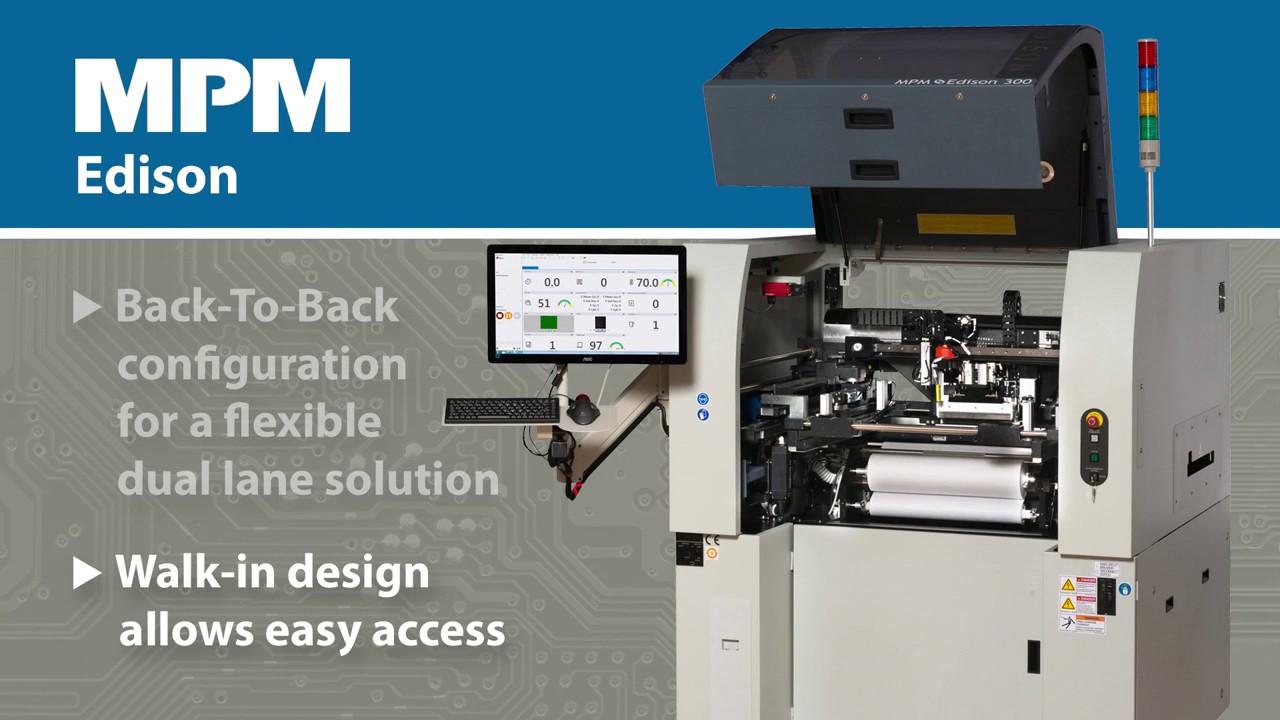 Krem Lehim Baskı Makinesi MPM Edison SMT Screen Printer, ITW EAE 'den. - YouTube