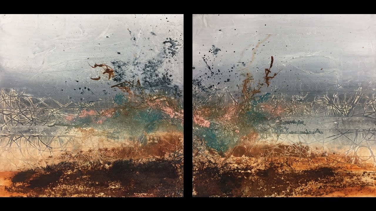Abstract Painting 4 Tutorial with rust, collage - YouTube