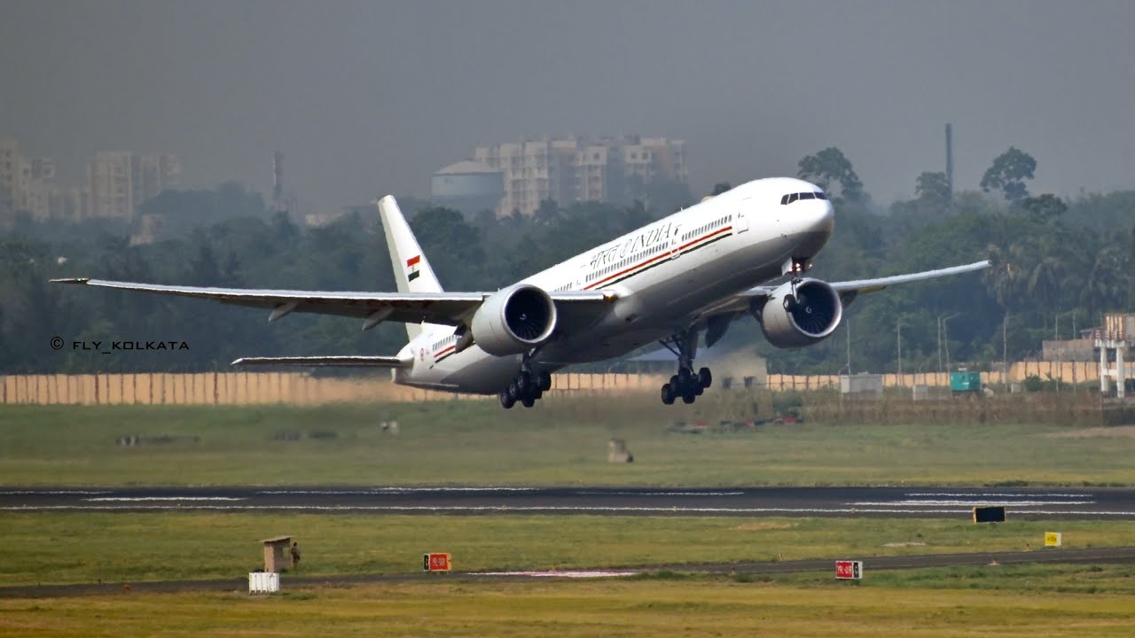 INDIA ONE AT KOLKATA AIRPORT /BOEING 777/Plane spotting /vvip aircraft ...
