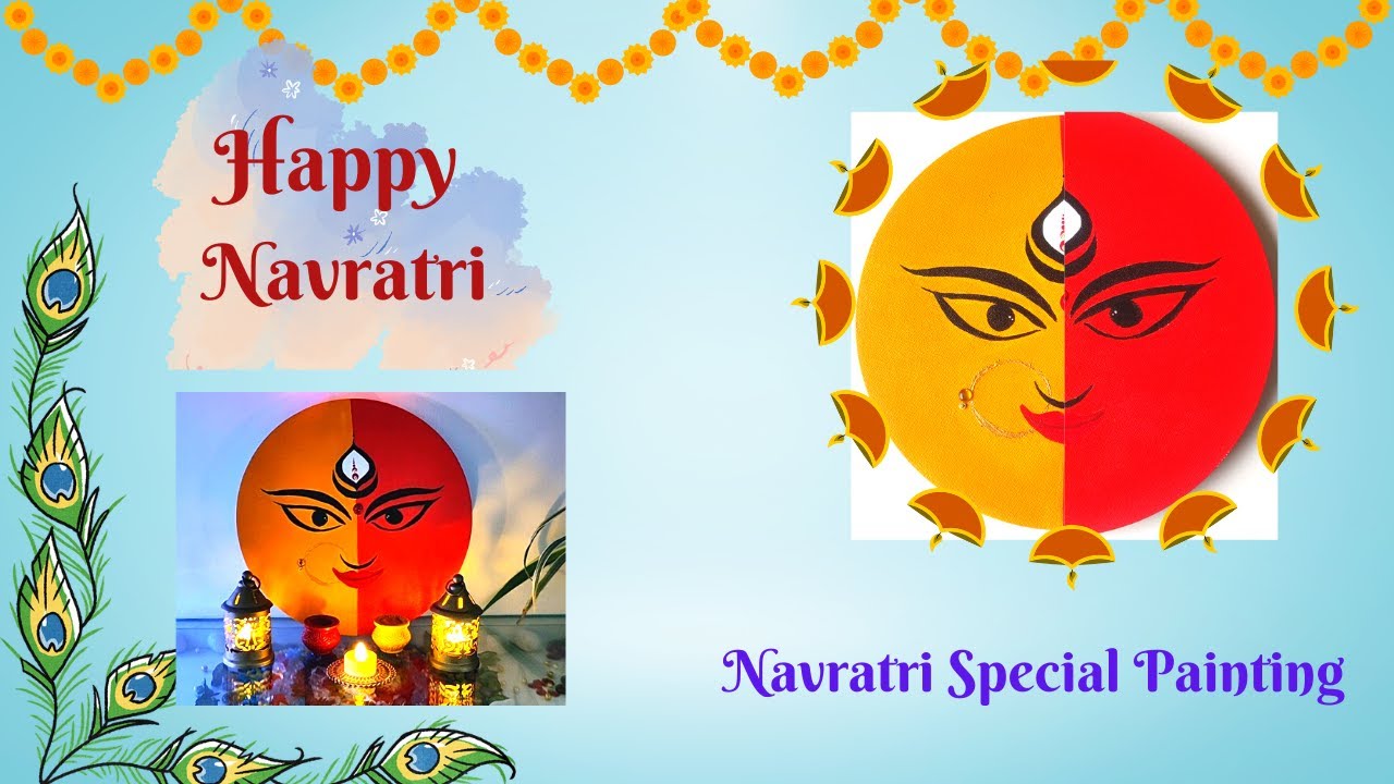 Navratri Special Durga Maa Canvas Painting || Navratri Special Rangoli ...