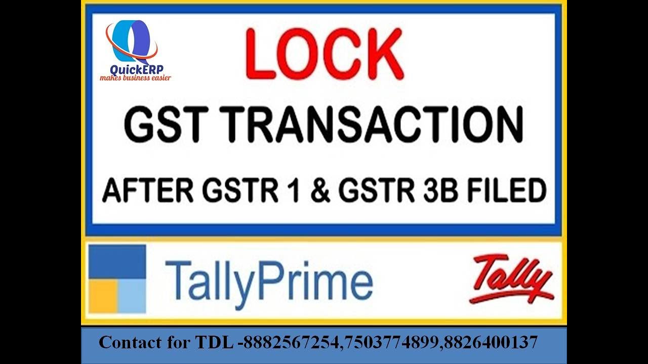 Lock Entry in Tally after GST filing || GST lock TDL|| Disallow backed ...