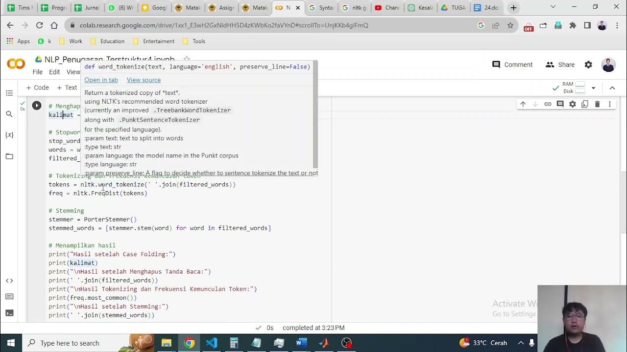 NLP 4 case folding,menghapus tanda baca,stopword removal,tokenizing ...