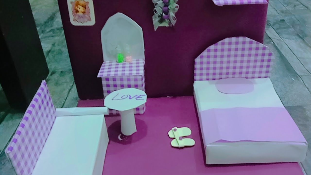 Paper Doll BedRoom/Miniature Bedroom/#crafts #youtubevideo #dollroom ...