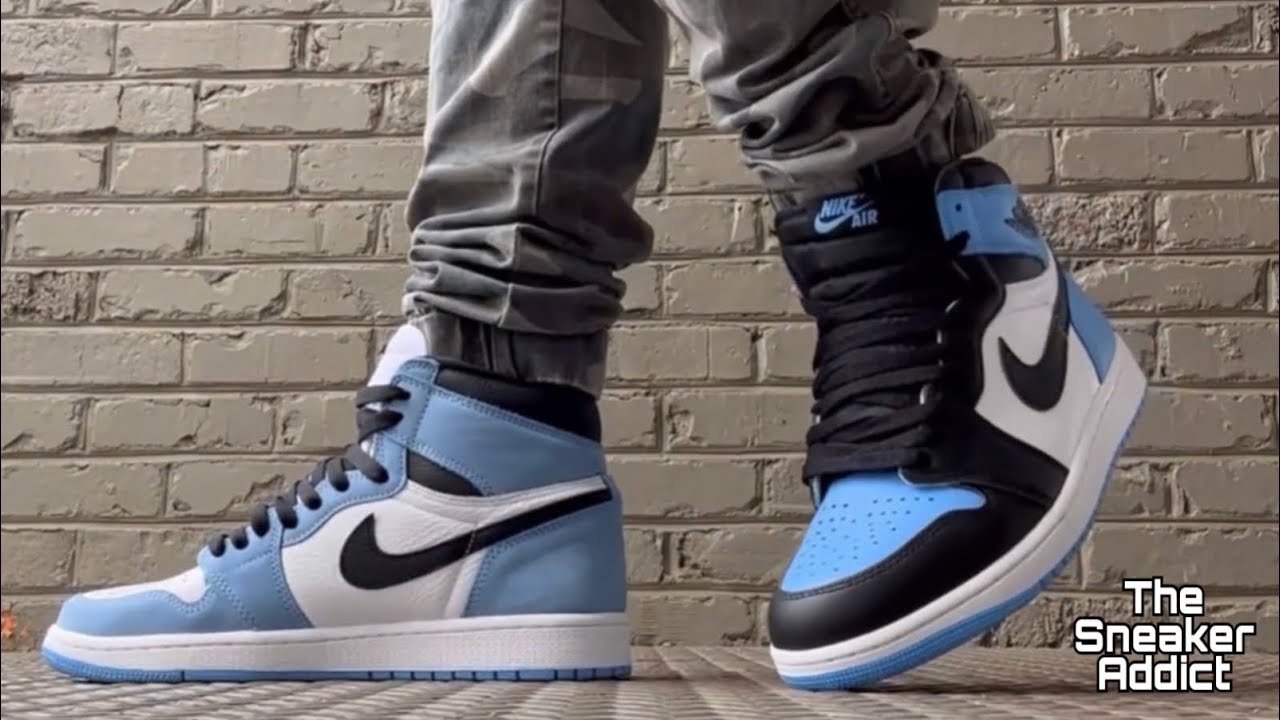 Air Jordan 1 UNC Toe VS Unc Sneaker On Feet Review - YouTube