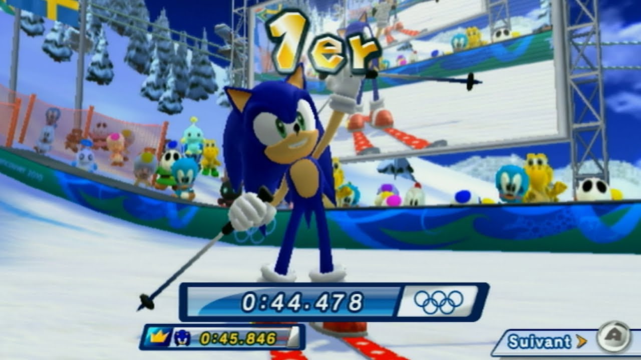 Mario and Sonic at the Olympic Winter Games - Ski Cross 0:44.478 - YouTube