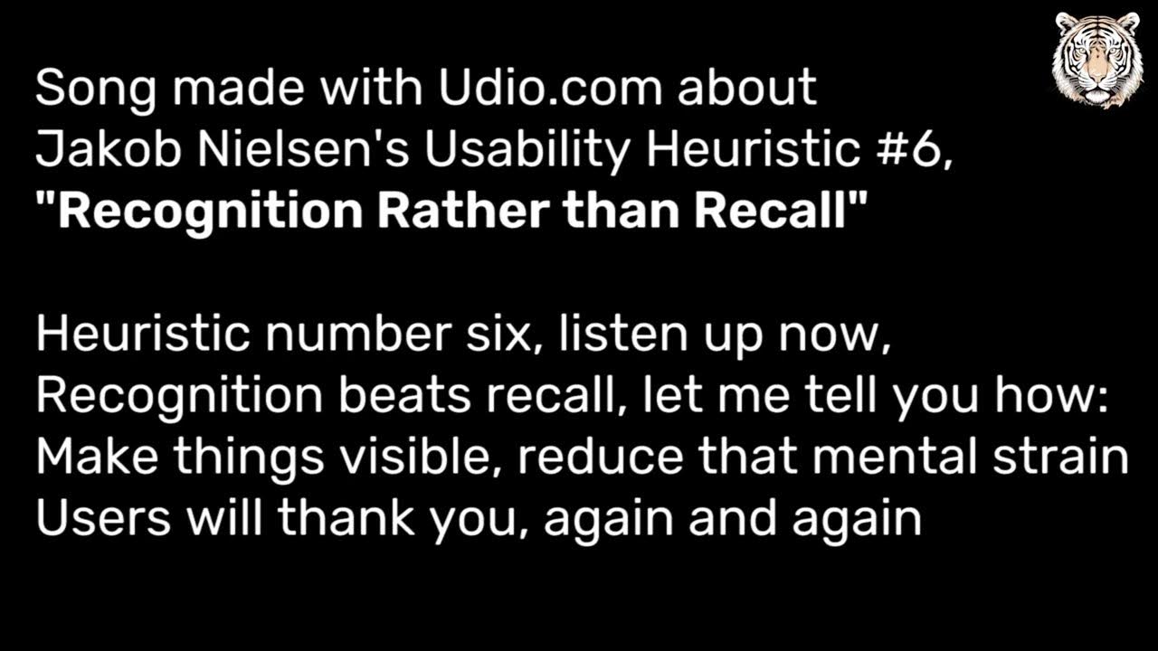 "Recognition Rather than Recall" - a song about Jakob Nielsen's ...